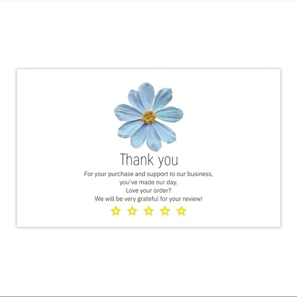 Office | Blue Daisy Thank You Insert Cards Pack Of 5 | Poshmark